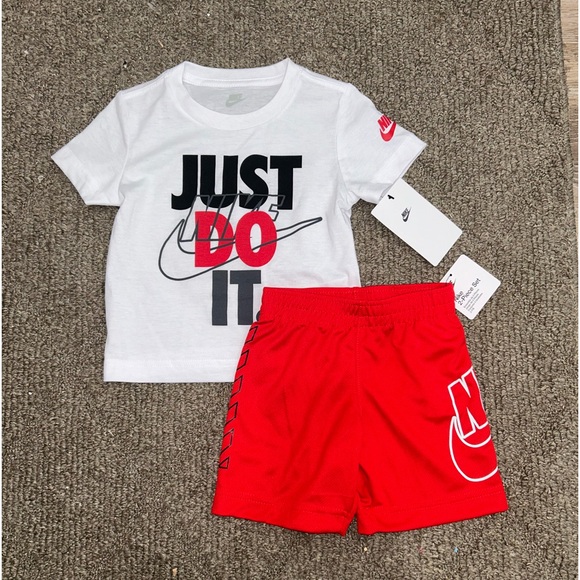 Nike | Matching Sets | New Nike 2pc Shirt With Shorts Boys Set Whitered ...